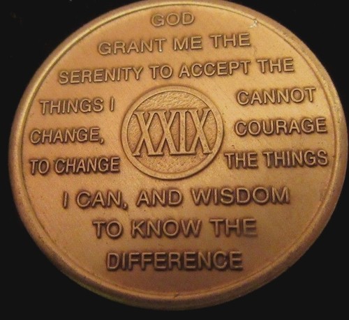 Al-Anon AA 29 Year Bronze Medallion Coin Recovery Serenity GA OA Token ...