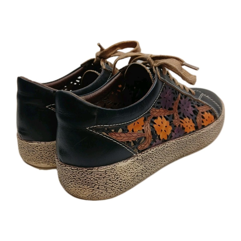 L'Artiste Spring Step Mea EU37 US6.5/7 Floral Leather Laser Cutout ...