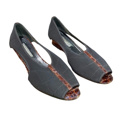 Prevata Black Peep Toe Low Heels Sz 10C | eBay