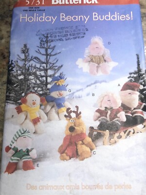 🦋 BUTTERICK #5731 - CUTE HOLIDAY - CHRISTMAS BEANY BUDDIES - FRIENDS ...
