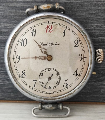 PAUL BURE Oversize 1900 20 Men Wristwatch Swiss Trench WWI Imperial ...