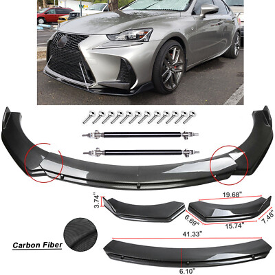 For IS250 IS350 IS300 Front Bumper Lip Splitter Spoiler Carbon Fiber ...