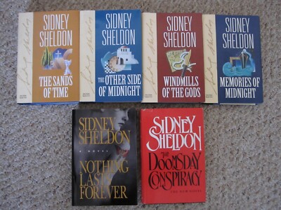 Lot of 6 - Sidney Sheldon hardback cover books (4 are signature series ...