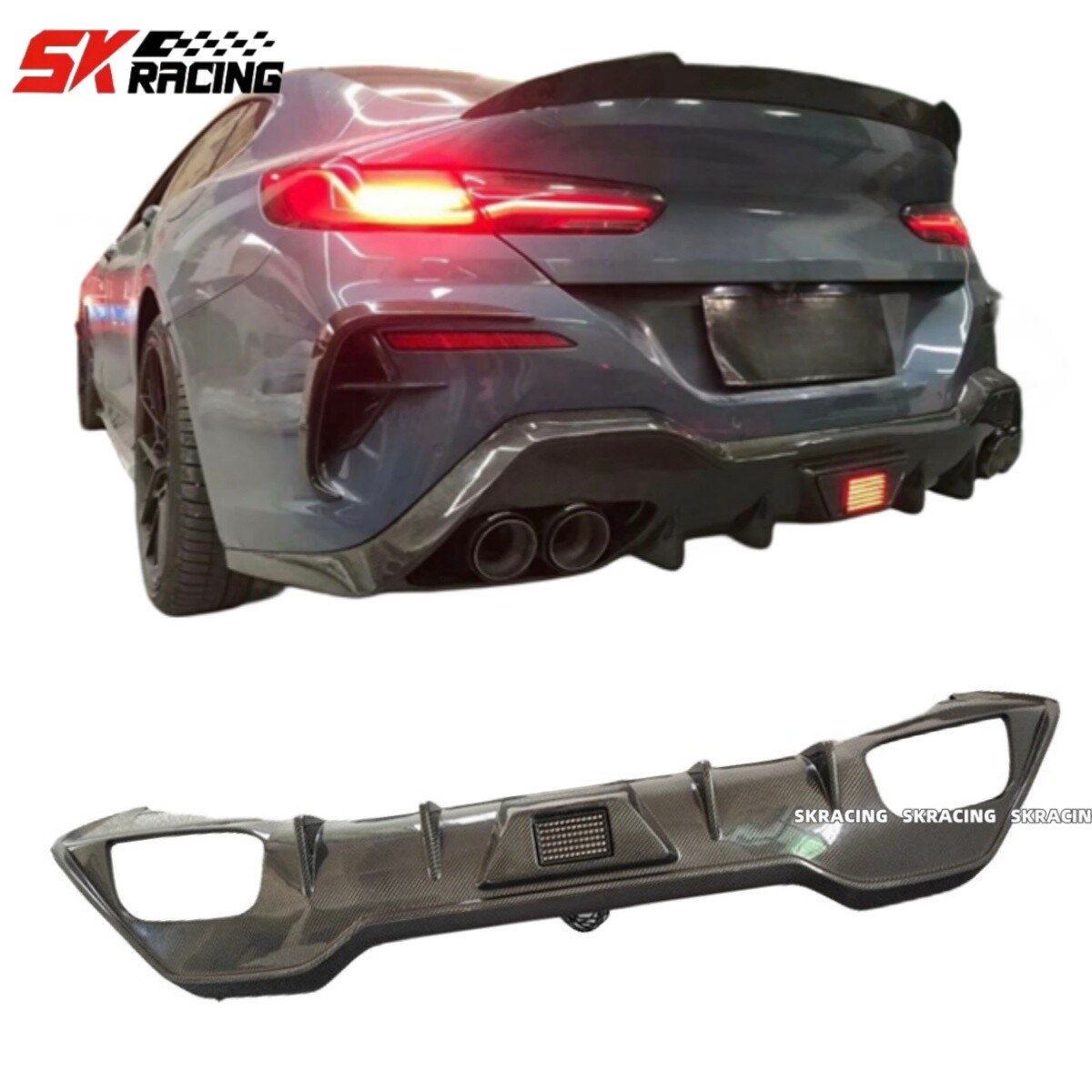 For 20+ BMW 8 Series M-Sport G14 G15 G16 Dry Carbon Fiber Rear Bumper ...