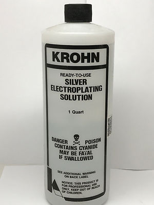 SILVER ELECTROPLATING SOLUTION 1 Quart (32 Oz) JEWELRY PLATING BATH ...