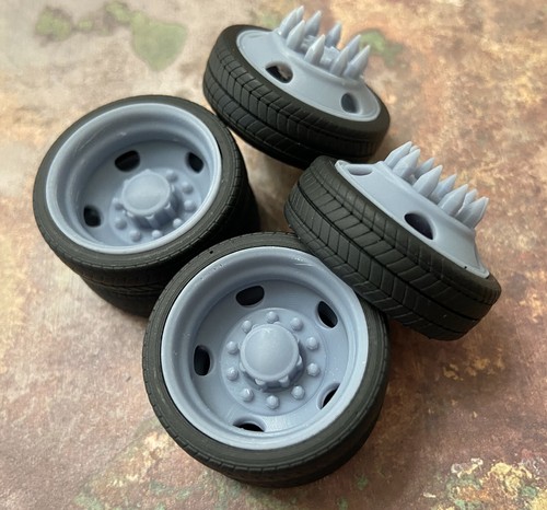 Resin 1/24 Scale: 26-inch “Budd 5-hole” Dually Wheels W/ Low Profile ...