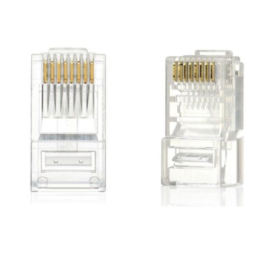 AMP Cat5e Cat5 RJ45 Ethernet Network Modular Connector gold plated pins ...