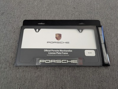 NEW Official Porsche Merchandise Black License Plate Frame Genuine ...