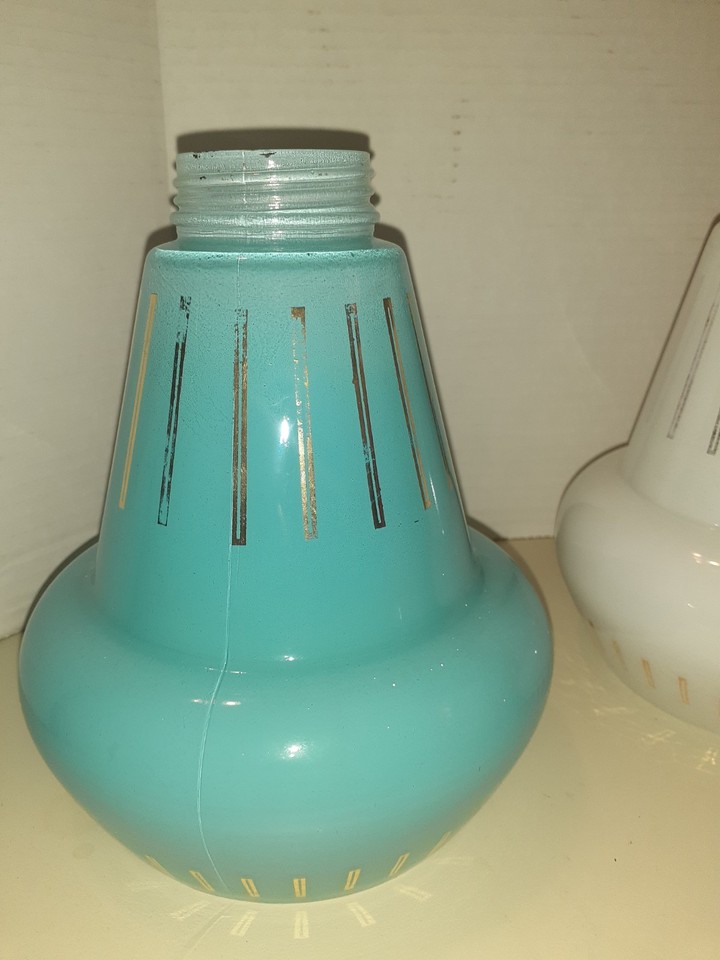 Vintage Mid Century MCM Tension Pole Lamp colored glass shades | eBay