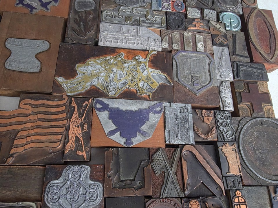 Vintage Letterpress Printing Block Misc Shapes Designs Unknowns Lot | eBay