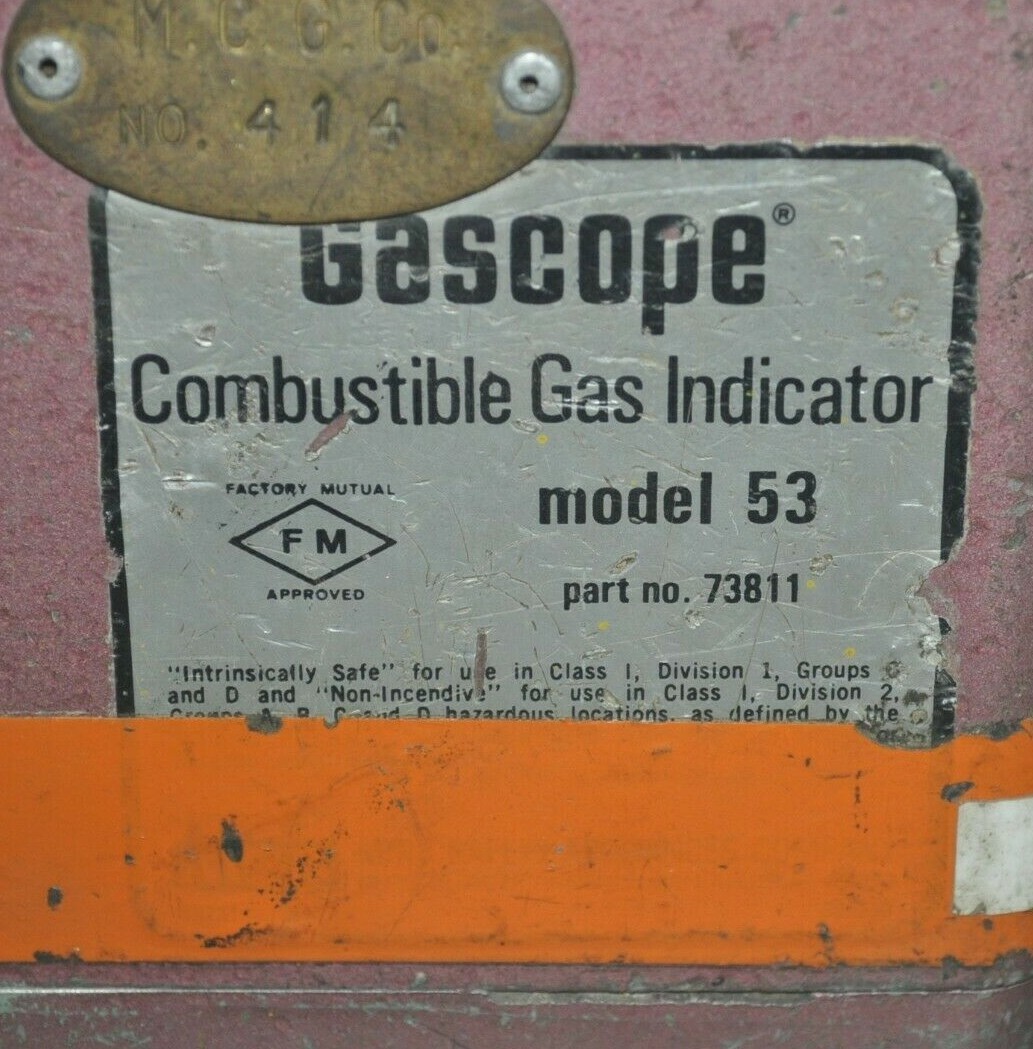 VINTAGE MSA GASCOPE MODEL 53 FULL RANGE COMBUSTIBLE GAS INDICATOR MINE ...