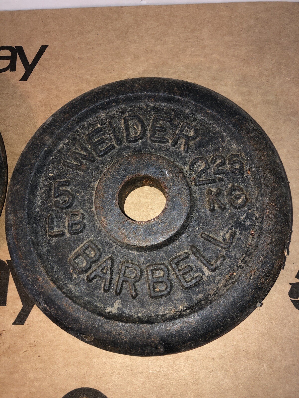 VTG Weider 5 LB Weights Plates (2) Standard 1" Hole 10 Pounds Total ...