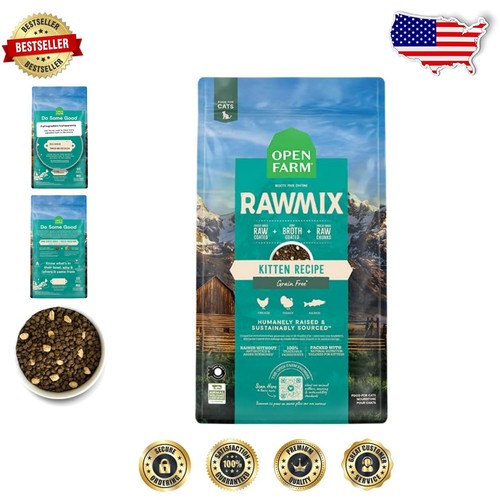 8lb RawMix Kitten Food - All Breed High-Quality Raw Kibble for Growing ...