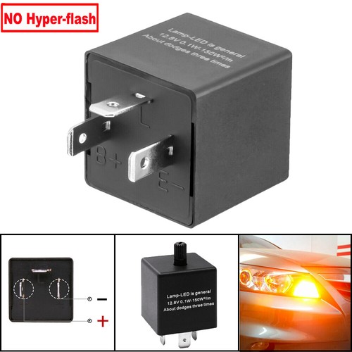 3-Pin Car Flasher Relay Fix Light LED Lamp Turn Signal Hyper Flash CF13 ...
