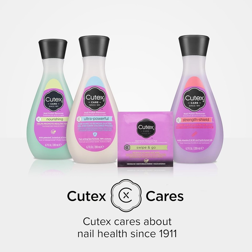 Cutex Nail Polish Remover, Strength Shield, Leaves Nails Healthy, 6.76 ...