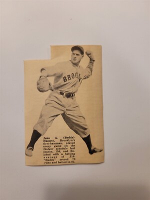 Buddy Hassett Dodgers 1937 Baseball Picture Panel | eBay