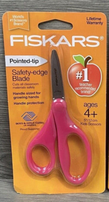 Fiskars Pink Kids Childs Scissors Pointed Tip Safety Edge Blade Made In ...