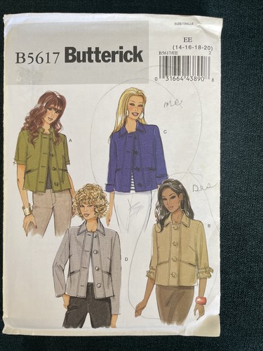 Butterick 5617 NEW Easy Fitted Jacket Size 14-20 | eBay