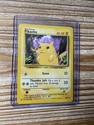 Pokemon Card Pikachu Base Set 58/102 Common Unlimited NM-Mint | eBay