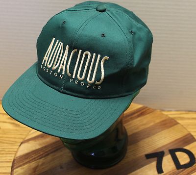 "AUDACIOIUS" BOSTON PROPER HAT GREEN SNAPBACK IN VERY GOOD CONDITION 7D ...