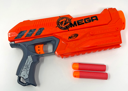Nerf Z Mega Magnus Blaster Orange with 2 Darts Used Tested Works | eBay