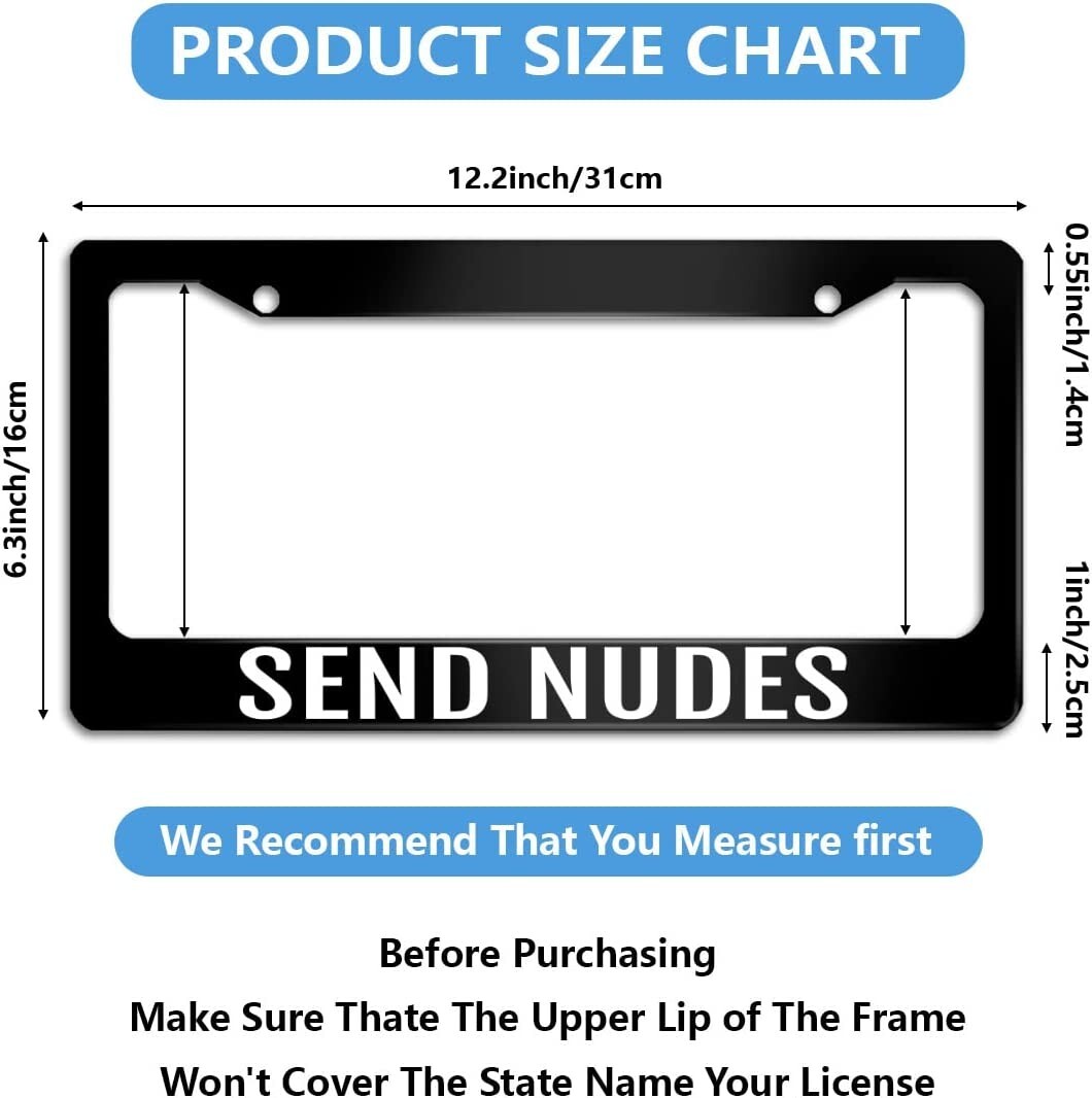 Send Nudes License Plate Frame - JDM Cover Funny Prank | eBay