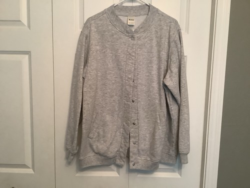 Women’s Snap Front Sweatshirt, Light Grey, Blair Size L. | eBay