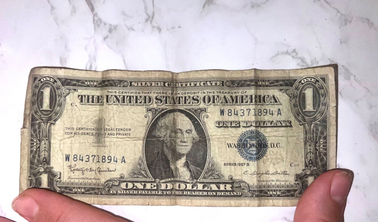 1957 Silver Certificate Rare Dollar Bill Blue Seal Old US Bill $1 Money ...