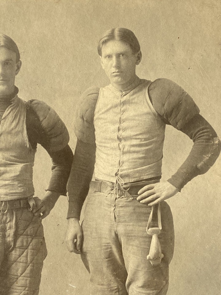 Circa 1900 Bates College Football Cabinet Card Photo Two Players ...