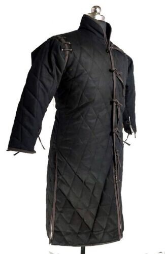 Medieval Long Gambeson Coat Aketon Thick Padded Jacket Armor Costume ...