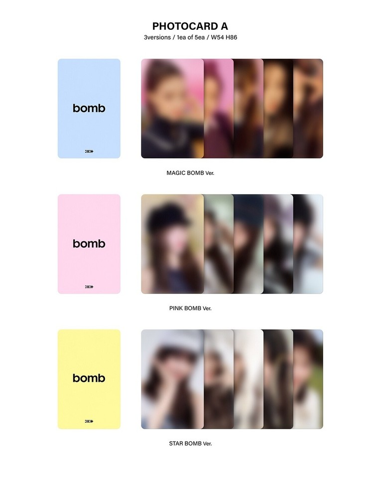 ILLIT 3rd Mini Album bomb PINK BOMB Ver. CD+P.Book+2p P.Card+Sticker ...
