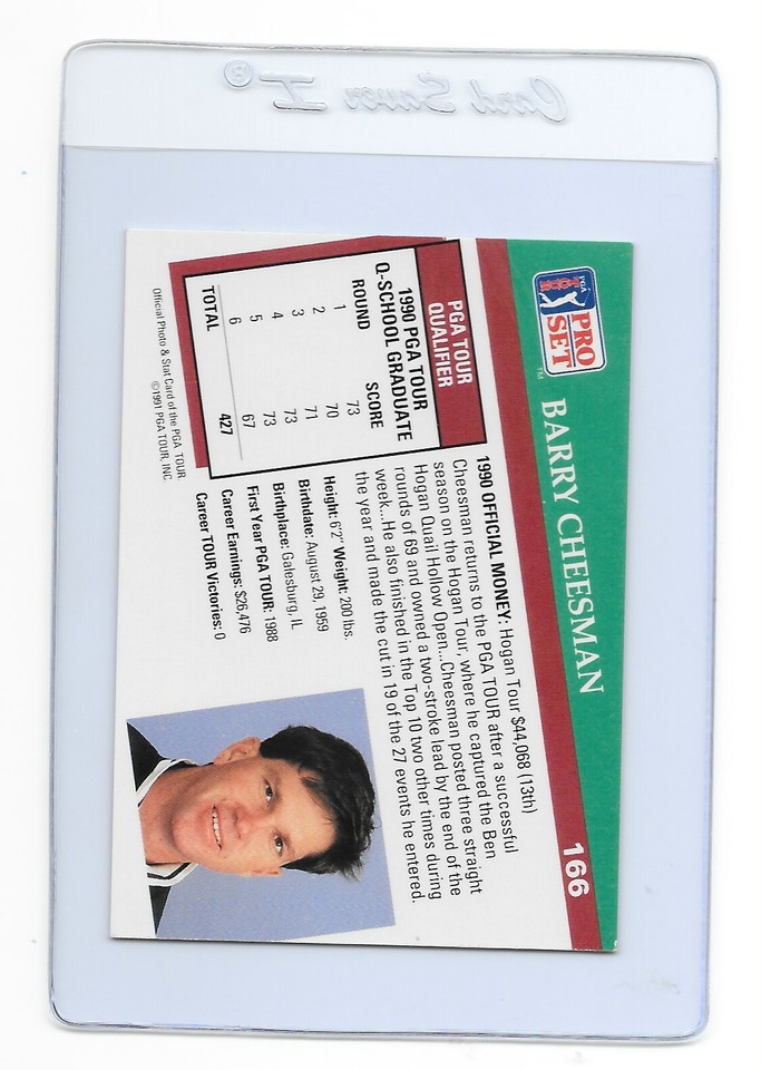BARRY CHEESMAN Signed 1991 PRO SET Golf Card #166 PGA STL Cardinals ...