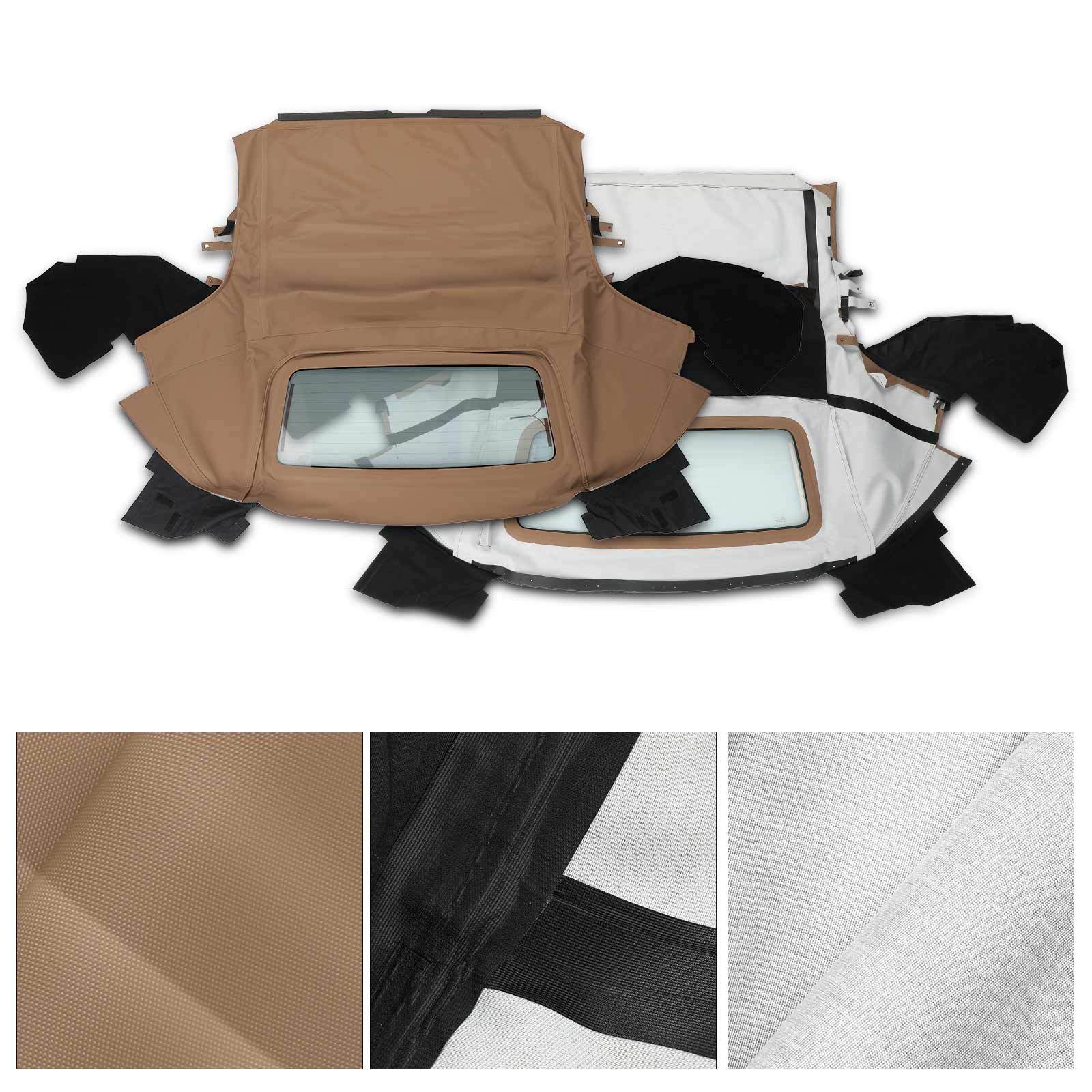 Tan Convertible Soft Top for Toyota MR2 Spyder 2000-2005 1.8L wih Glass ...