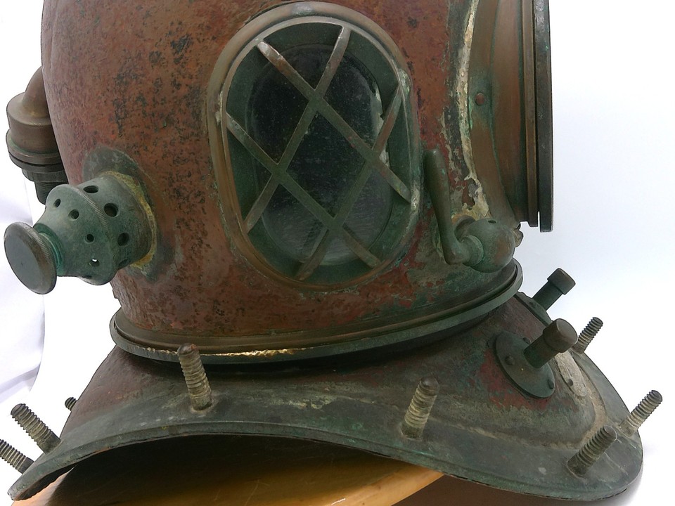 TOA Diving Divers Helmet Japanese Scuba Mask Brass Antique Vintage ...