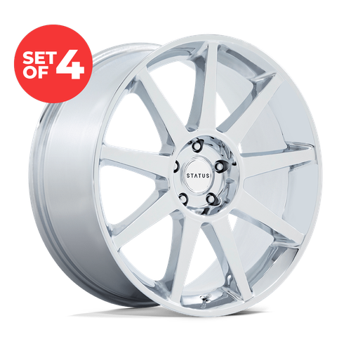 (Set of 4) Status MAMMOTH Wheels 22X9.5 5X114.3 +30mm Chrome Rims 22 ...