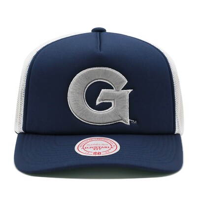 Mitchell & Ness Georgetown Hoyas Trucker Snapback Hat Cap - Navy | eBay