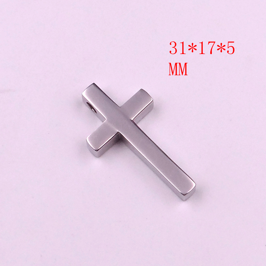 Cross pendant Stainless steel polished cross 5mm thick with ball ...