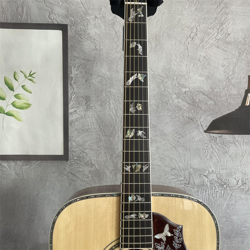 Natural Acoustic Guitar Spruce Top D45 Back&Side Koa Bird Fingerboard ...