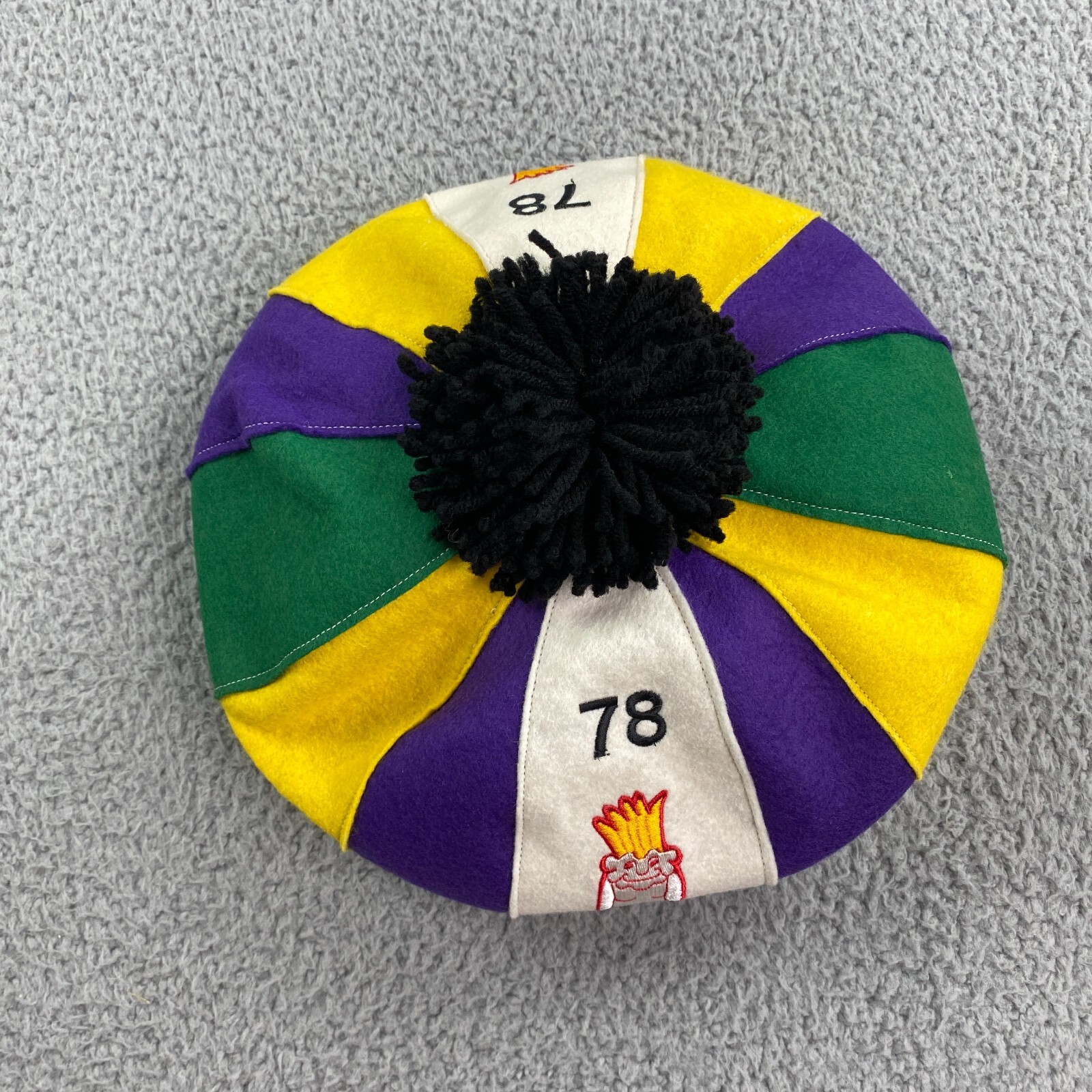 Royal Order of Jesters 78 Beret Hat One Size 7 1/4 Pu… - Gem