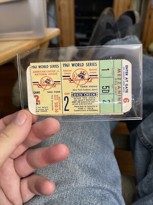 1961 New York Yankees WS Game 2 Original Ticket Stub Vintage Baseball 2 ...