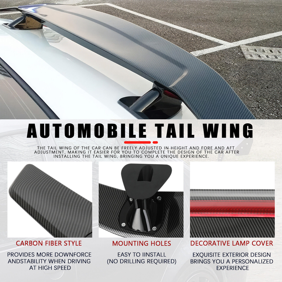 46'' Rear Trunk Spoiler Wing GT-Style Carbon Fiber For Mitsubishi ...