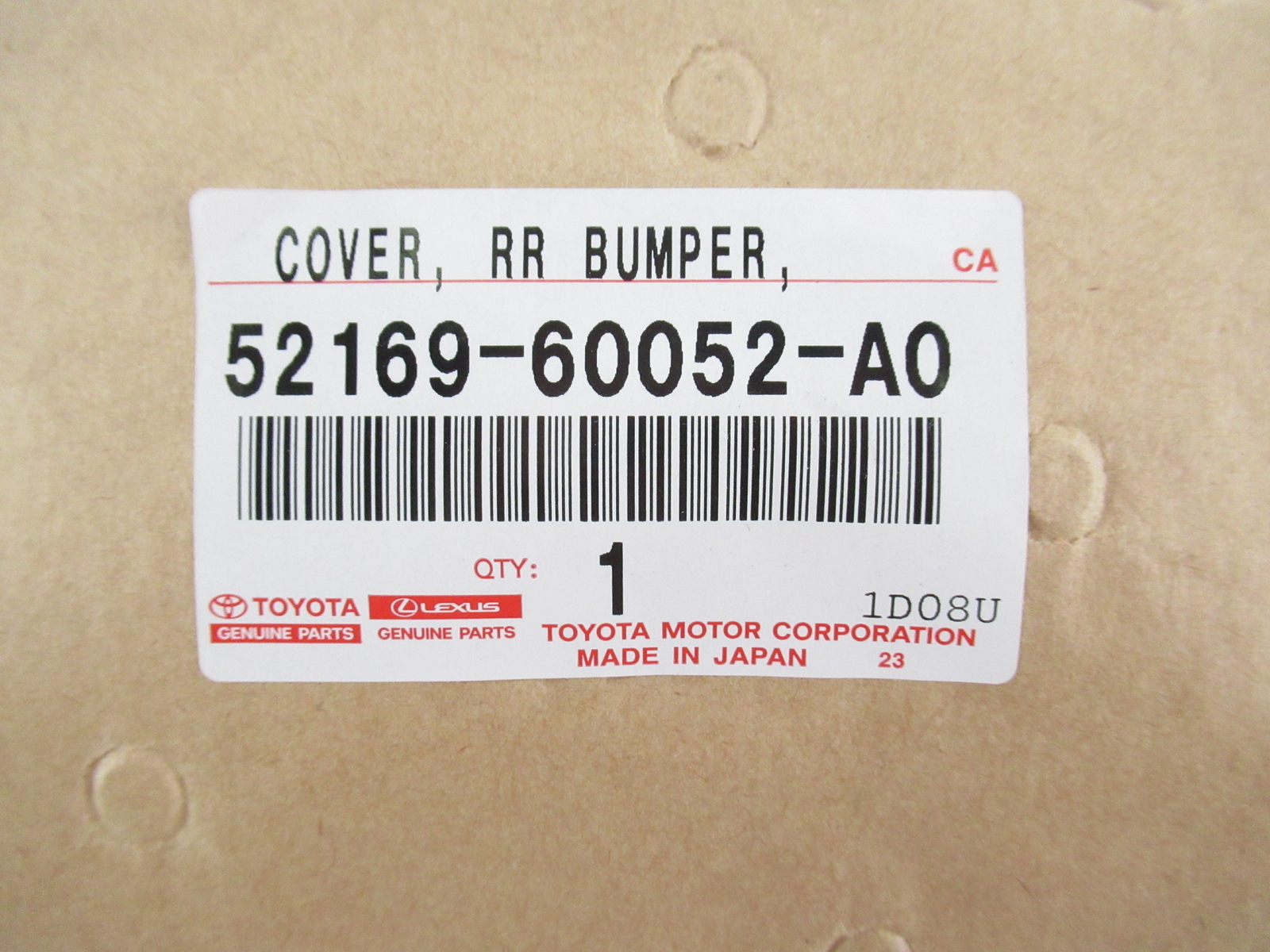 Genuine OEM Toyota Lexus 52169-60052-A0 Lower Rear Bumper Cover 2005-09 ...