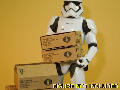 3 Easy fold 1/12 Scale Cobra Ration Boxes and Sleeves for GI Joe Action ...