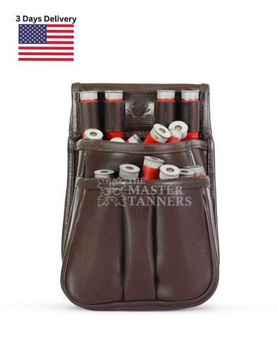 Genuine Thick Leather Shooting Shotgun Shell Bag Ammo Bag Pouch ...