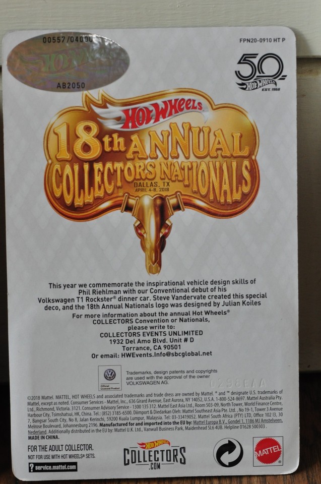 18th National Convention 2018 Volkswagen T1 Rockster Dinner Car W ...