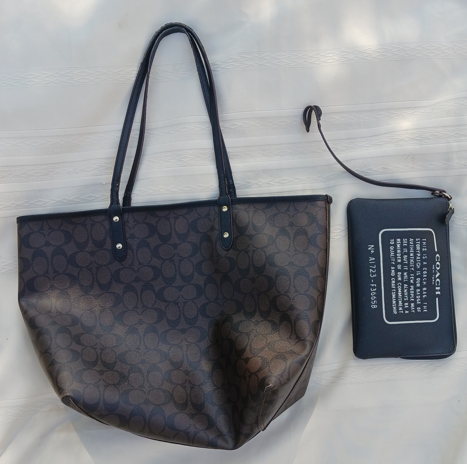 Coach Reversible PVC & Crossgrain Coated Tote Bag Bla… - Gem