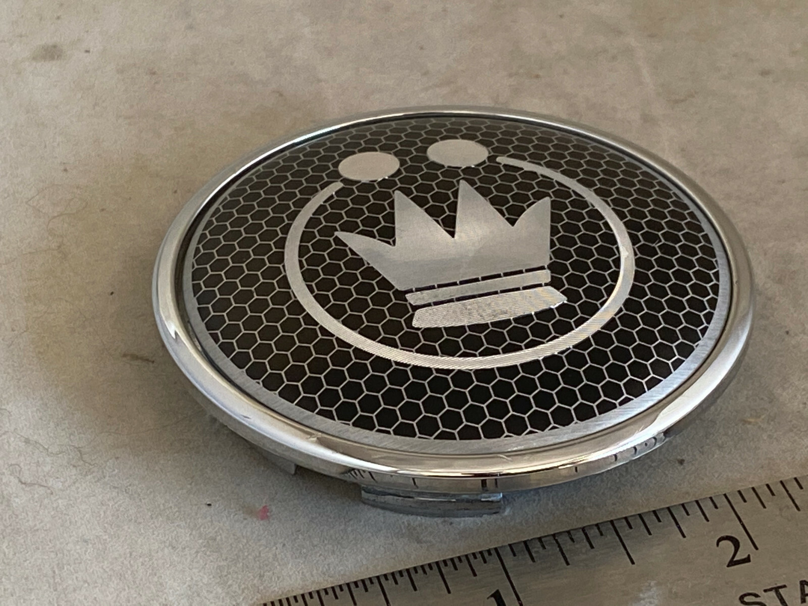 KONIG Black Chrome Crown Custom Wheel Rim Hub Hubcap Cover Center Cap C ...