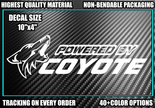 POWERED BY COYOTE Vinyl Decal 10" Turbo Boost Low 5.0 Stang Drift ...