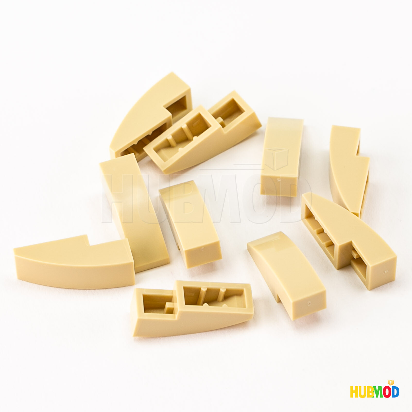Lot of 10 Genuine LEGO 50950 Tan 3X1 Slope Curved Plates Arch Roof ...
