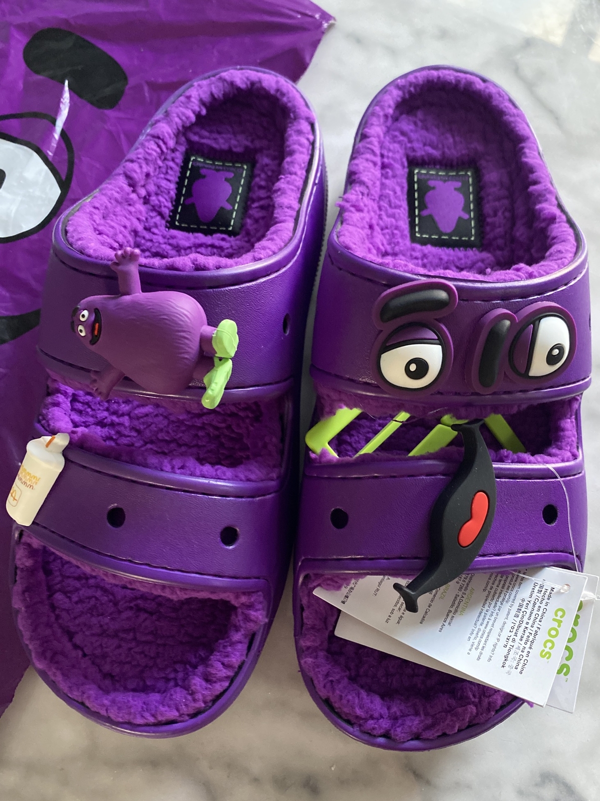 NEW McDonald's X Crocs Grimace Cozzzy SandalSizes 9M/11W 209392-510 | eBay